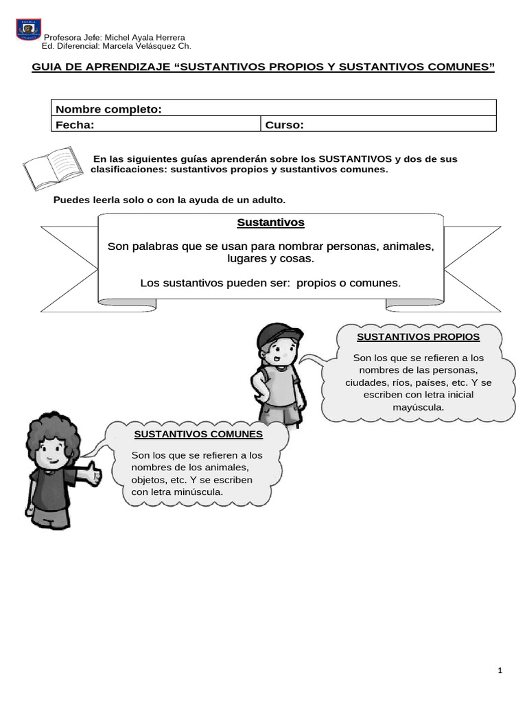 Clases de Sustantivos para Niños | PDF