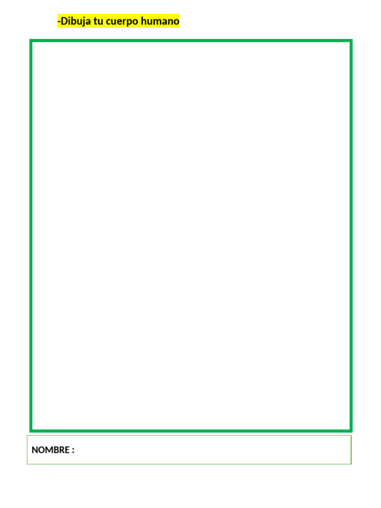 Dibuja Tu Cuerpo Humano Pdf