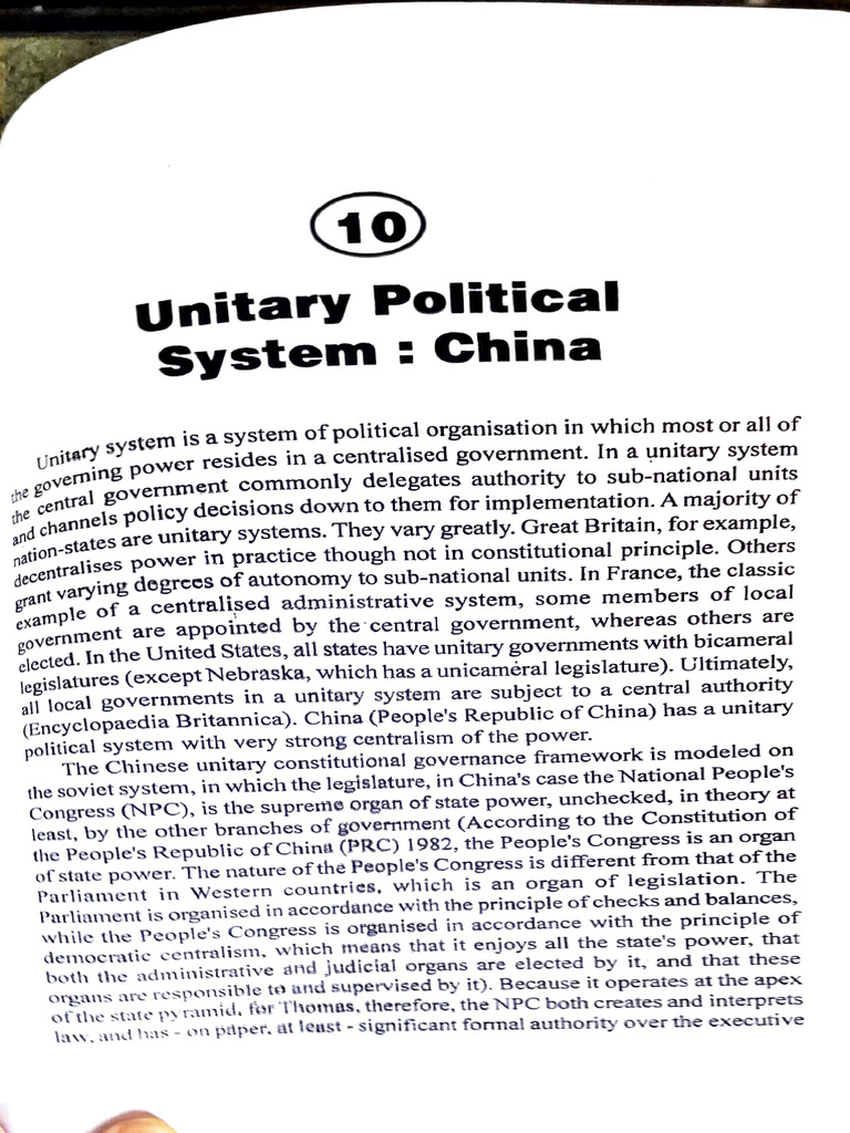 China's Unitary Political System Explained | PDF | China | World Politics