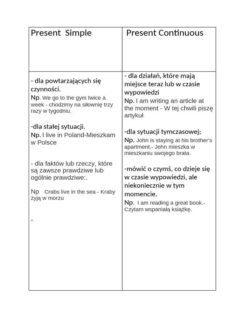 Present Simple Cont | PDF