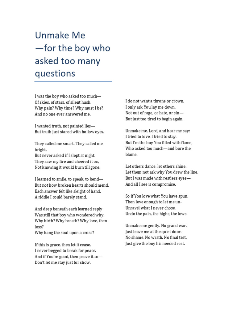 Unmake_Me_Poem | PDF