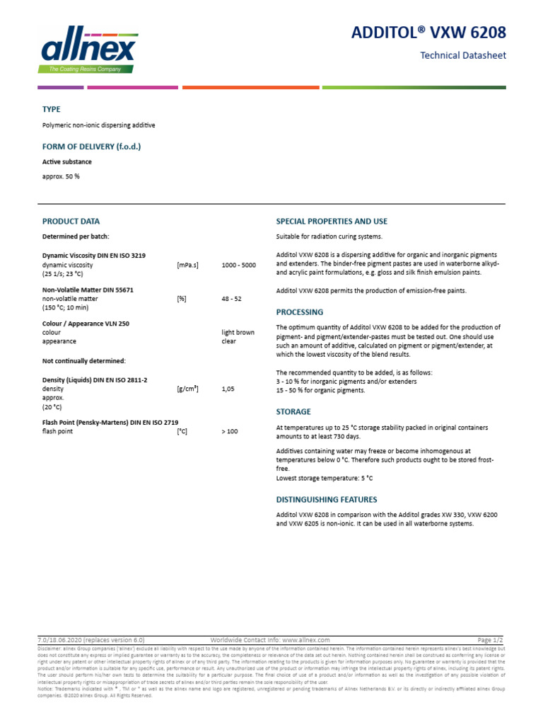 ADDITOL-VXW-6208_EN_Letter (2) | PDF | Paint | Intellectual Property