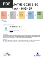 GCSE Edexcel Higher Mathematics: Topic List For Revision (NON ...