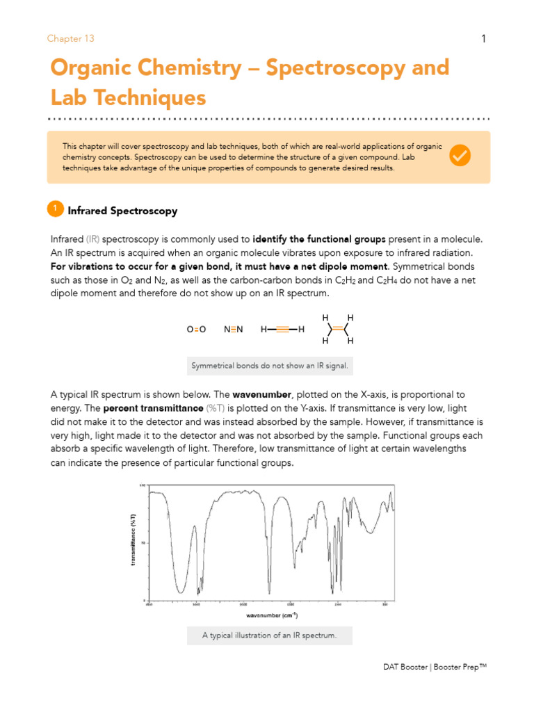 DATBooster Organic Chemistry CH 13. Spectroscopy and Lab Techniques ...