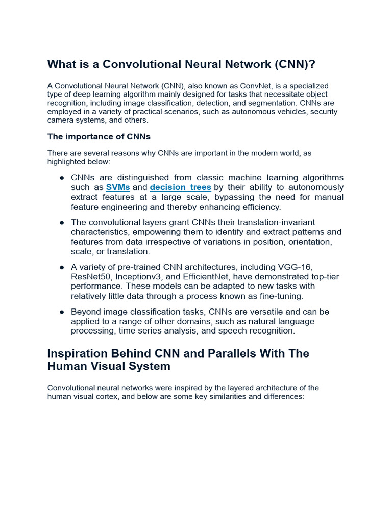 What is a Convolutional Neural Network-unit3.docx | PDF | Cognitive Science | Learning