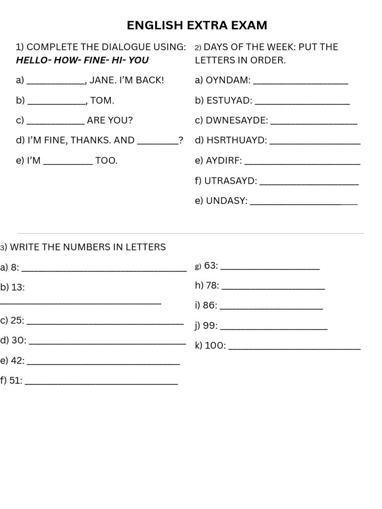 ENGLISH EXTRA EXAM.pdf | PDF