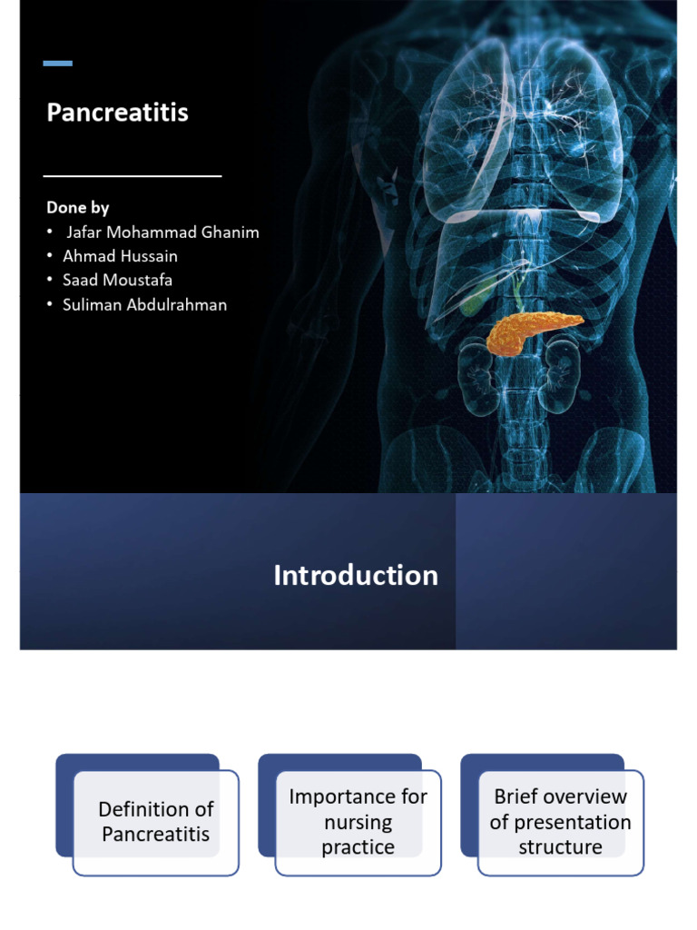 Pancreatitis Presentation | PDF | Pancreas | Medicine