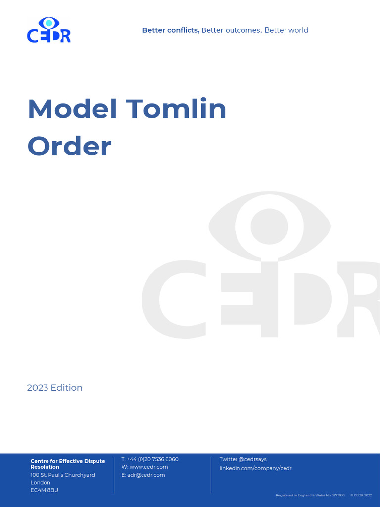 Model Tomlin Order Template | PDF | Costs In English Law | Business Law