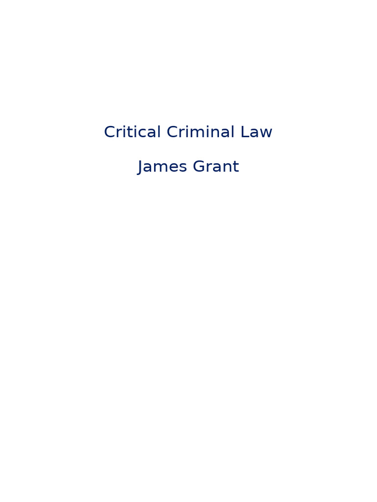 Critical Criminal Law | PDF | Burden Of Proof (Law) | Mens Rea