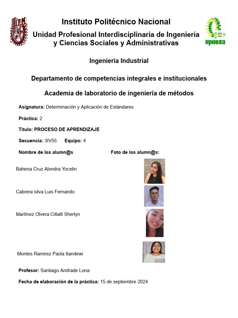 Equipo 4, Práctica 2.docx | PDF | Aprendizaje | Cognición