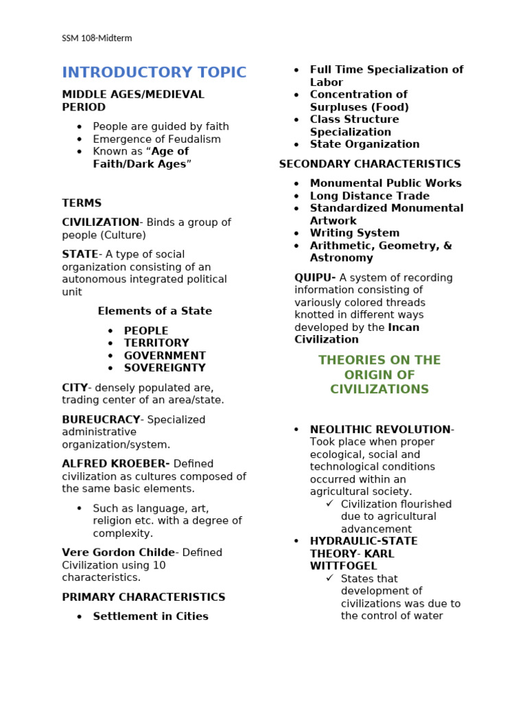 World History - Midterm Reviewer | PDF | Egyptian Pyramids | Ancient Egypt