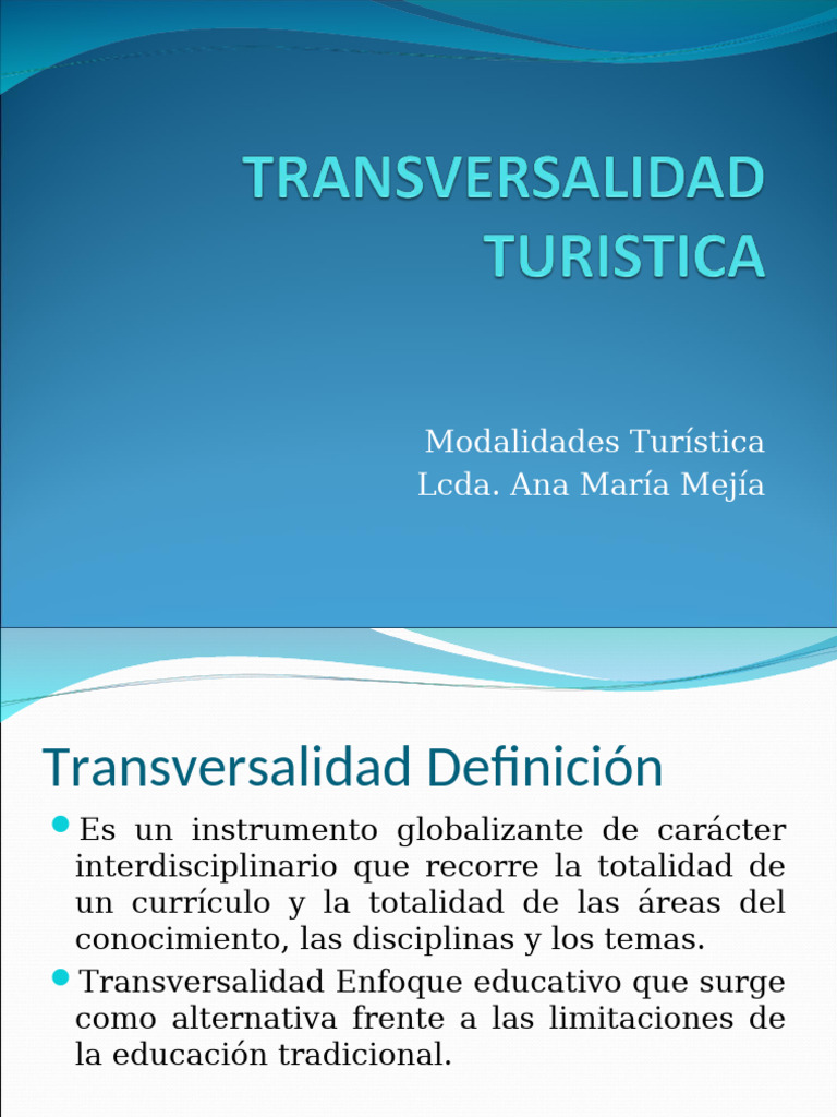 Transversalidad Turistica | PDF | Turismo | Infraestructura
