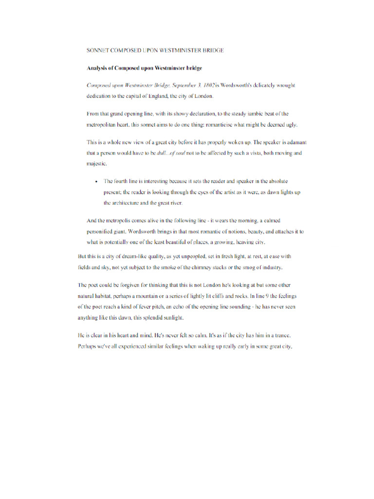 Selected Poems Summary and Analysis | PDF