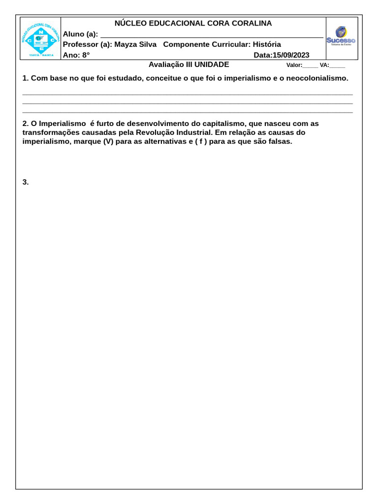 Imperialismo e Neocolonialismo: Conceitos | PDF