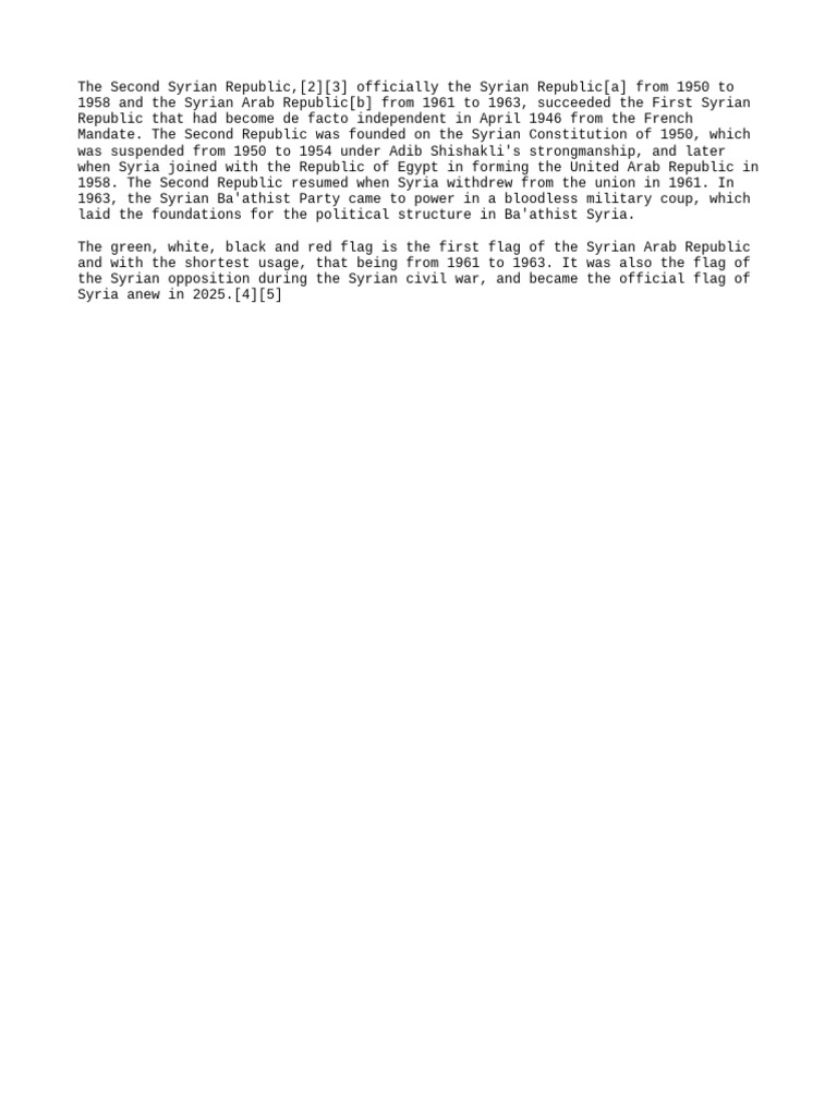 The Second Syrian Republic, (2) (3) o | PDF