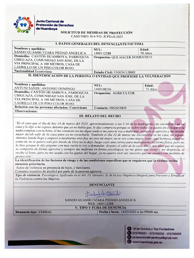 Denuncia 014 VG | PDF