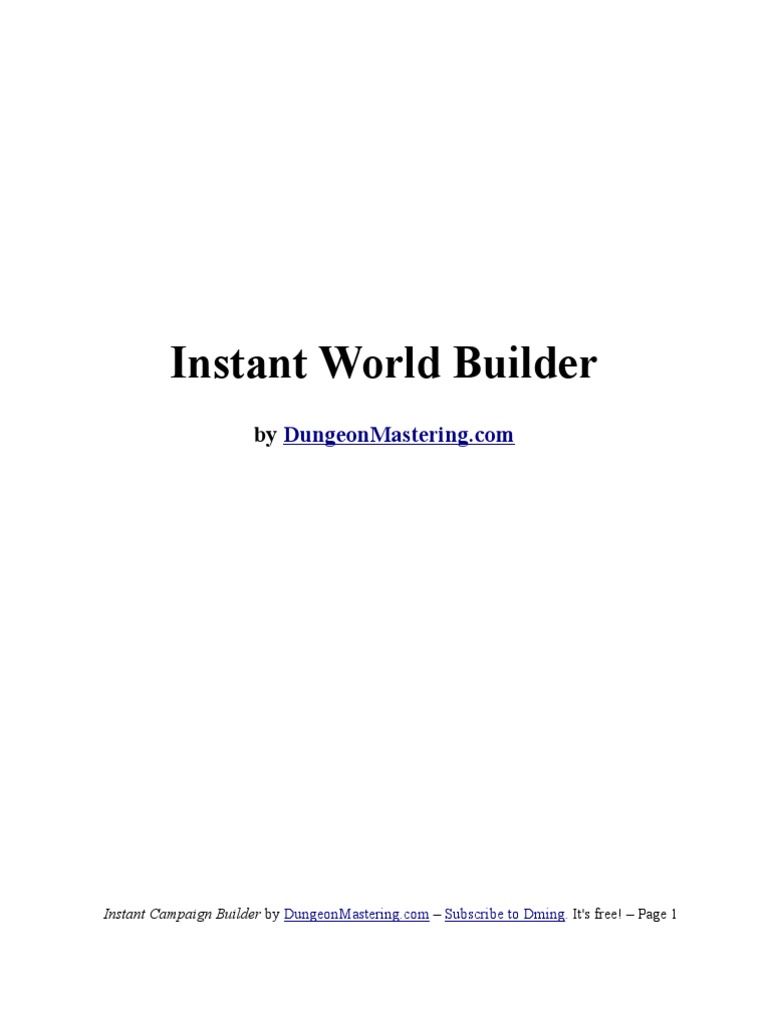 Instant World Builder | PDF | Map | Gaming