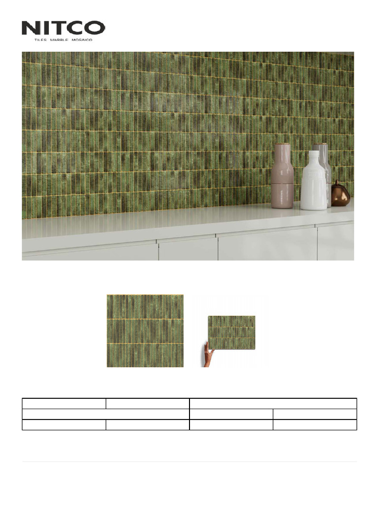 Pave Green Ceramic Wall Tiles 300x600 | PDF