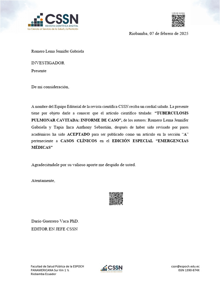 TUBERCULOSIS PULMONAR CAVITADA INFORME DE CASO-signed | PDF