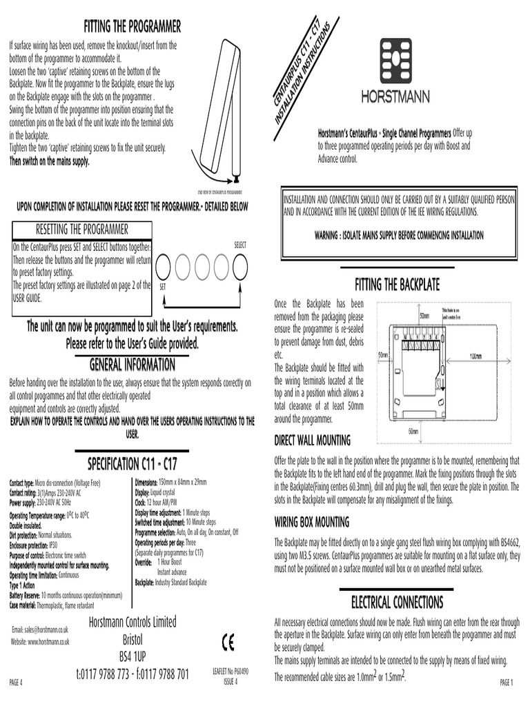 CentaurPlus C11-C17 Installation Guide | PDF | Electrical Wiring ...