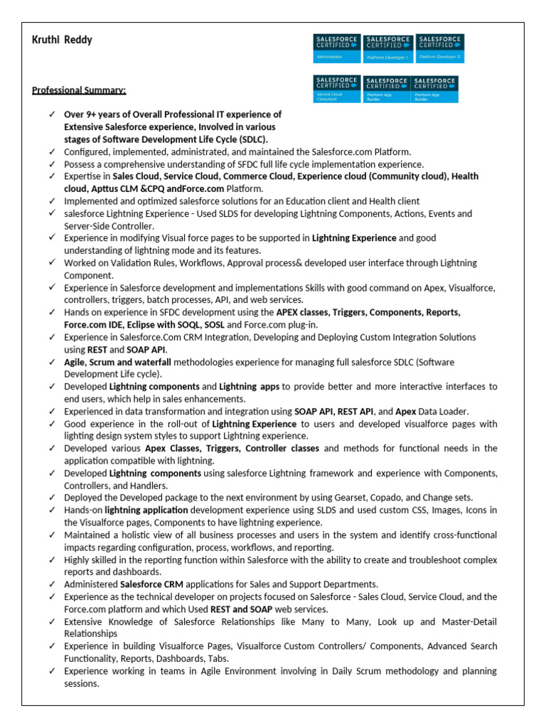 Kruthi Certified Salesforce Developer | PDF | Cloud Computing | Software Development Process