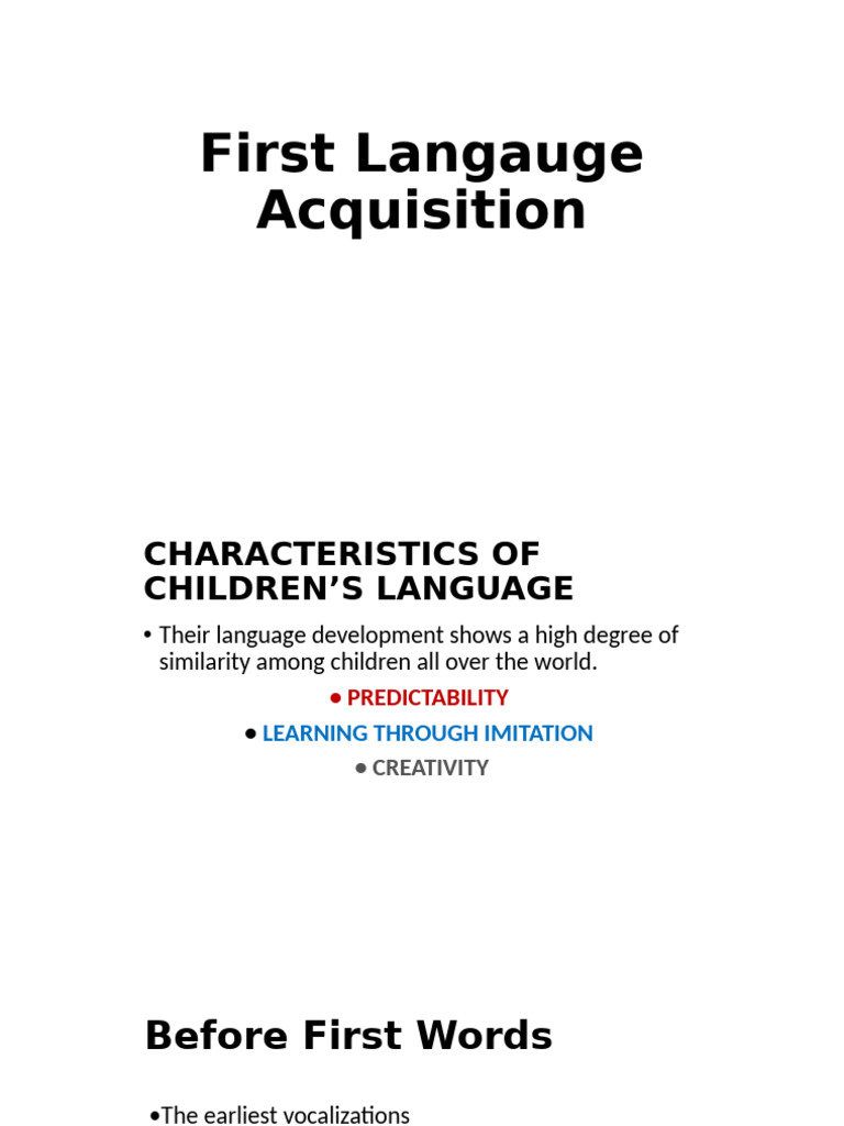 Stages of First Language Acquisition | PDF