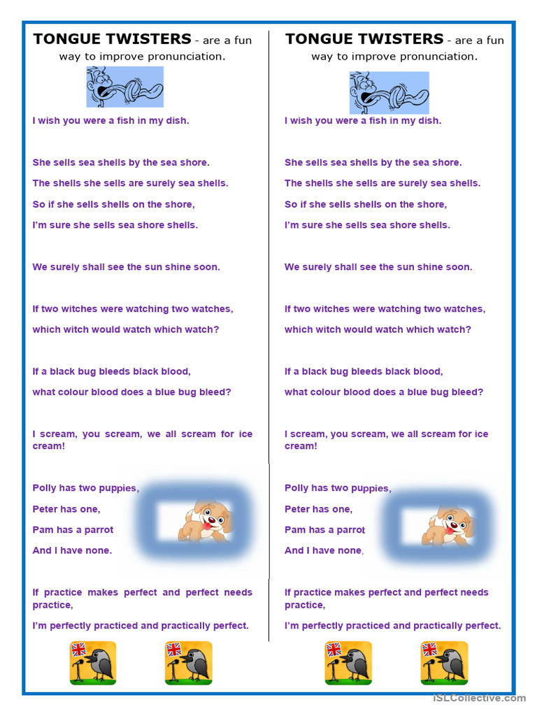 English Tongue Twisters | PDF