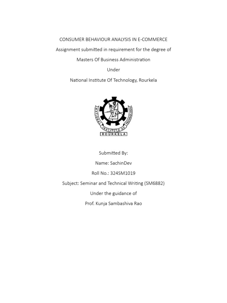 Consumer Behaviour Analysis in e | PDF | E Commerce | Consumer Behaviour