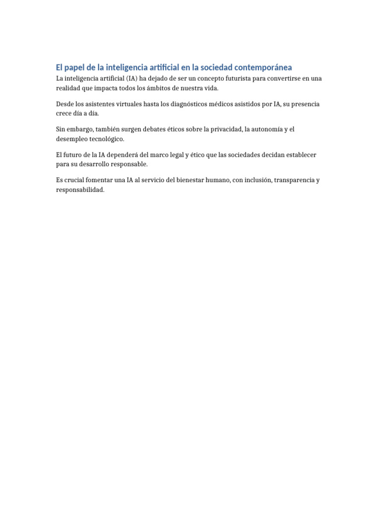 Ensayo Inteligencia Artificial | PDF