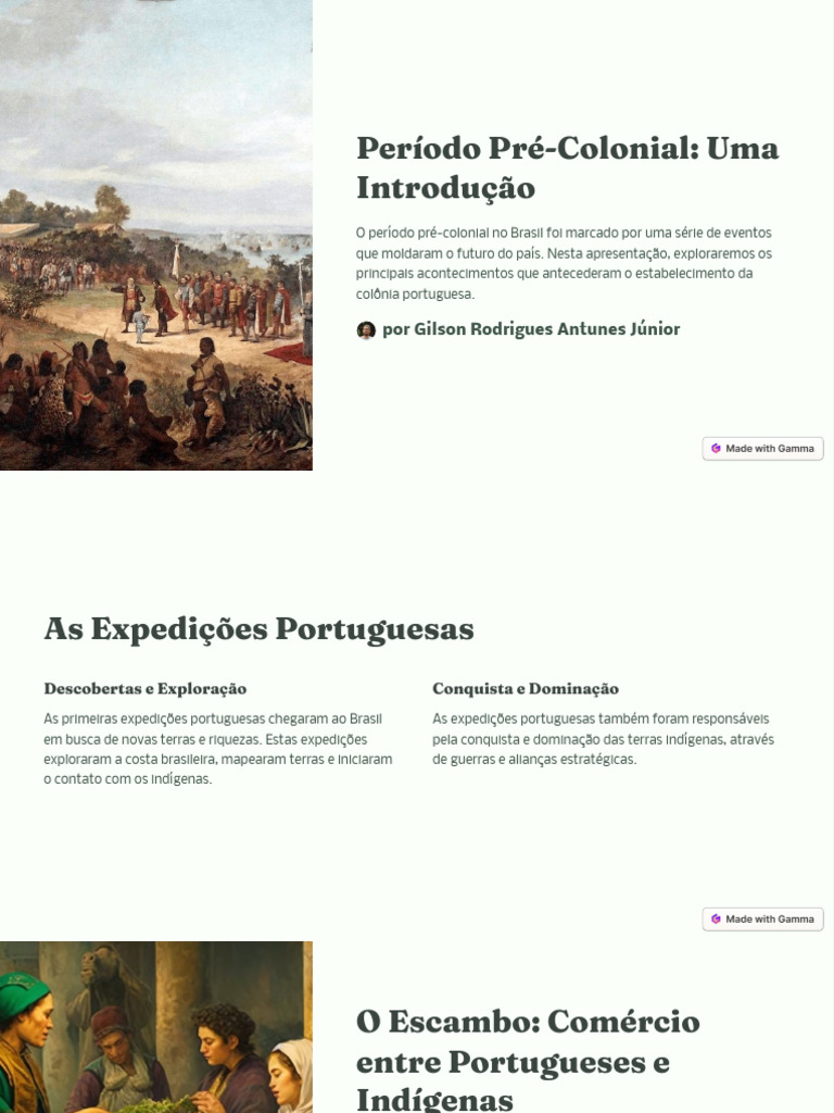 Pré-Colonial no Brasil: Expedições e Escambo | PDF | Barter (operação ...
