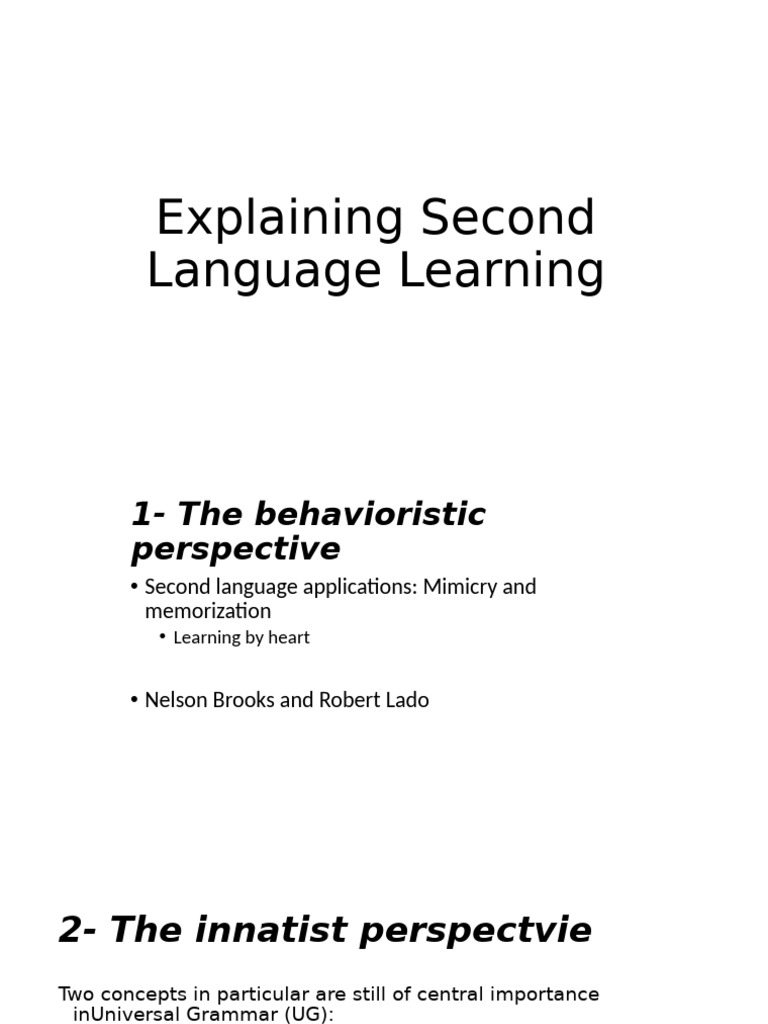 W9 - The Lingusitics of SLA 2 | PDF | Second Language Acquisition | Language Acquisition