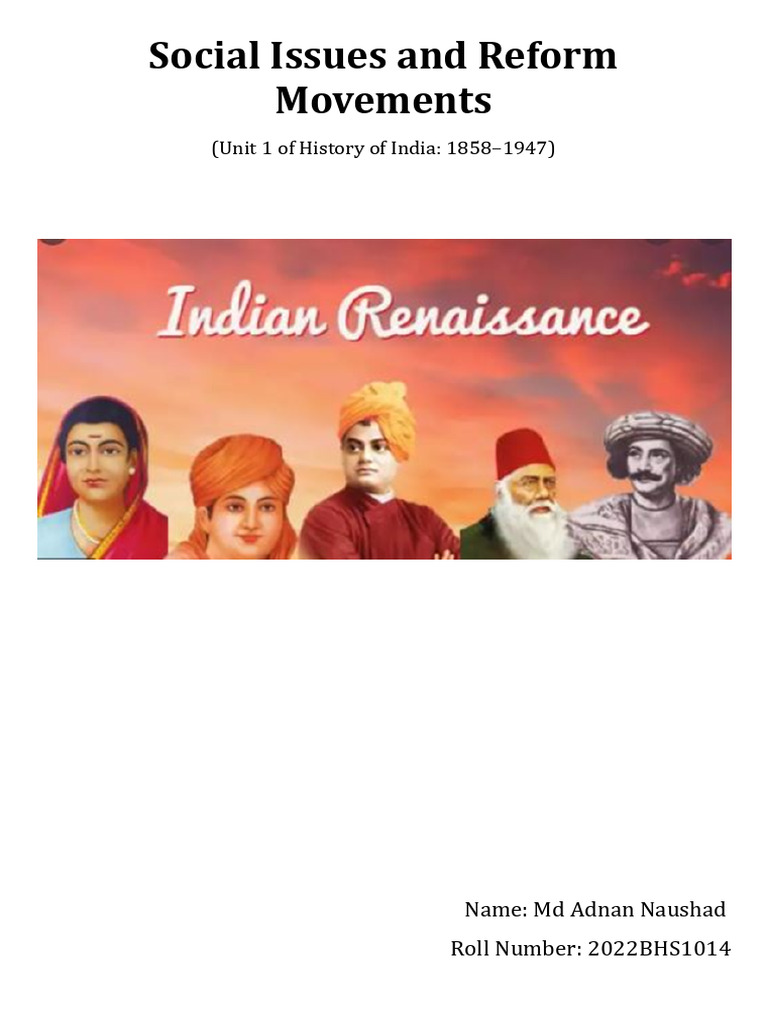 Social Issues and Reform Movements Cover Page Updated PDF | PDF