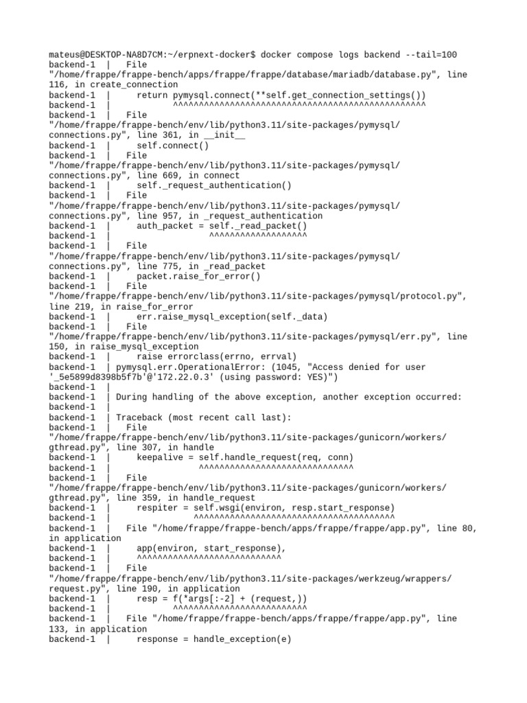 Logs Backend Erpnext | PDF | Computing | Software