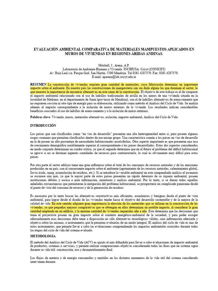 Documento - Completo - PDF-PDFA | PDF | Evaluación del ciclo de vida | Entorno natural