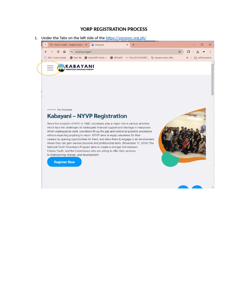 YORP REGISTRATION PROCESS | PDF