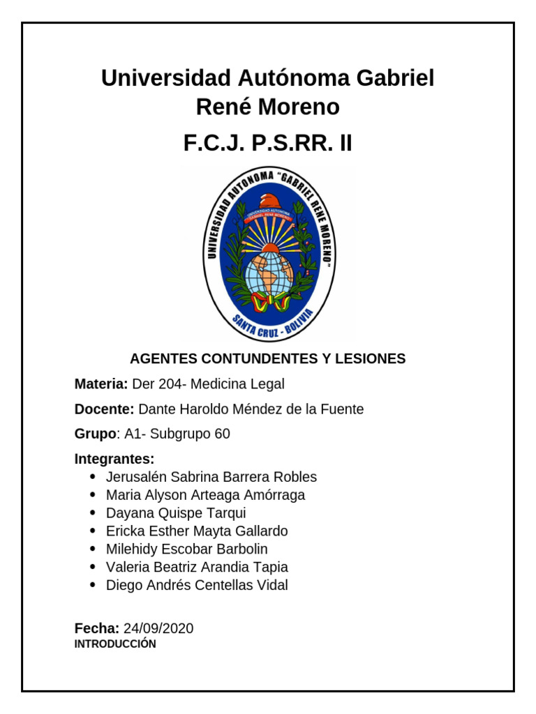 Agentes Contundentes y Lesiones Médicas | PDF