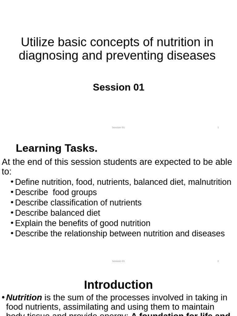Nutrition Basics for Disease Prevention | PDF | Nutrients | Nutrition