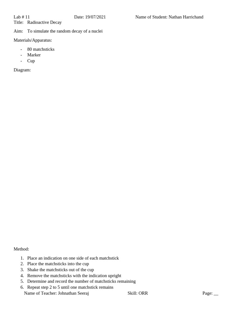 Simulating Radioactive Decay Experiment | PDF | Radioactive Decay ...
