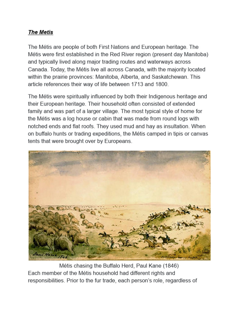 FNMI Way of Life Articles - Metis | PDF | Métis | American Bison