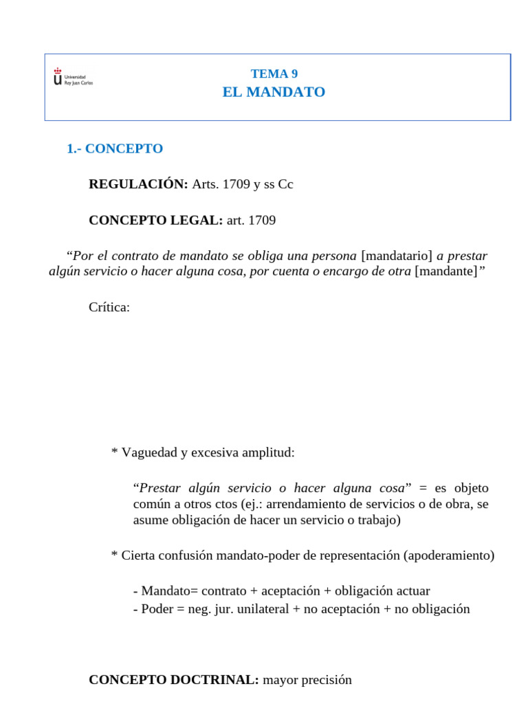 Concepto y Clases de Mandato Legal | PDF