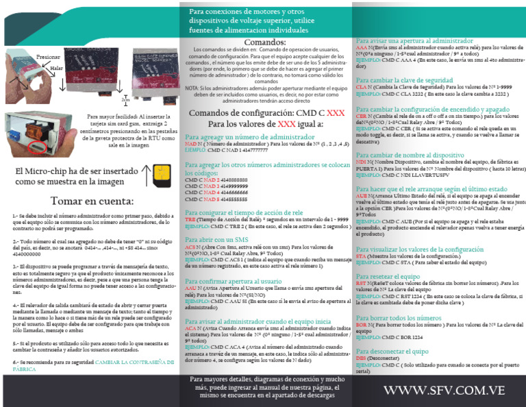 Manual RTU Triptico Parte Trasera | PDF