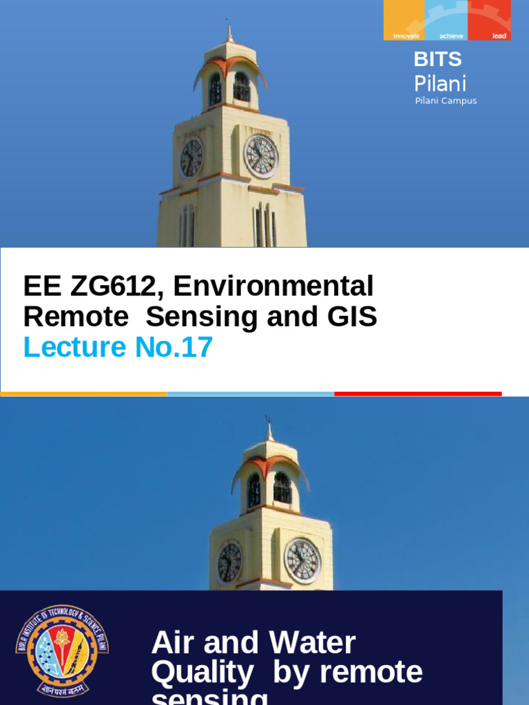 EEZG612 - Lecture17 - Air and WaterQuality Monitoring by Remote Sensing | PDF | Ultraviolet ...
