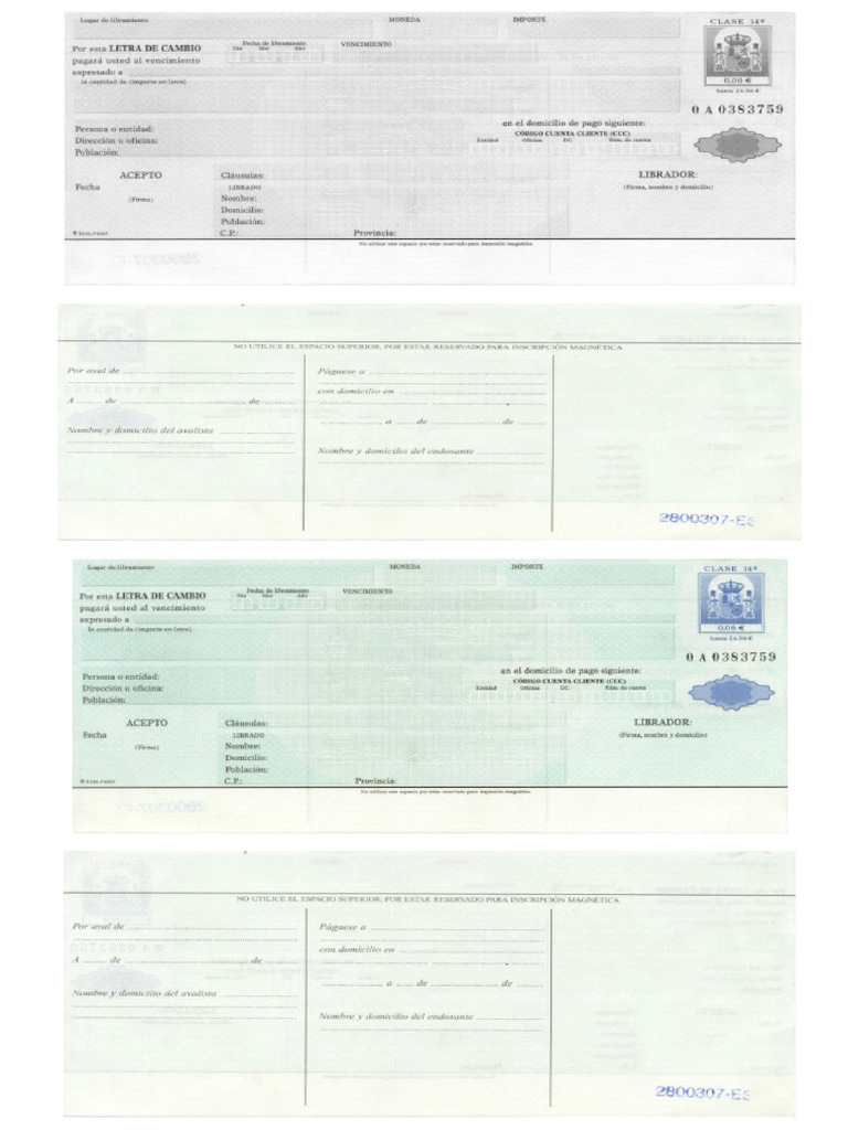 Modelo Letra y Cheque | PDF