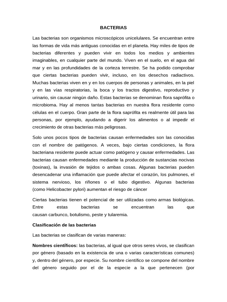 BACTERIAS | PDF | Las bacterias | Resistencia antimicrobiana