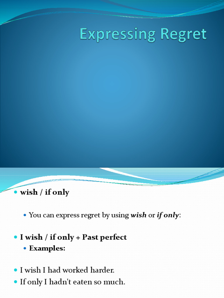 Expressing Regret | PDF