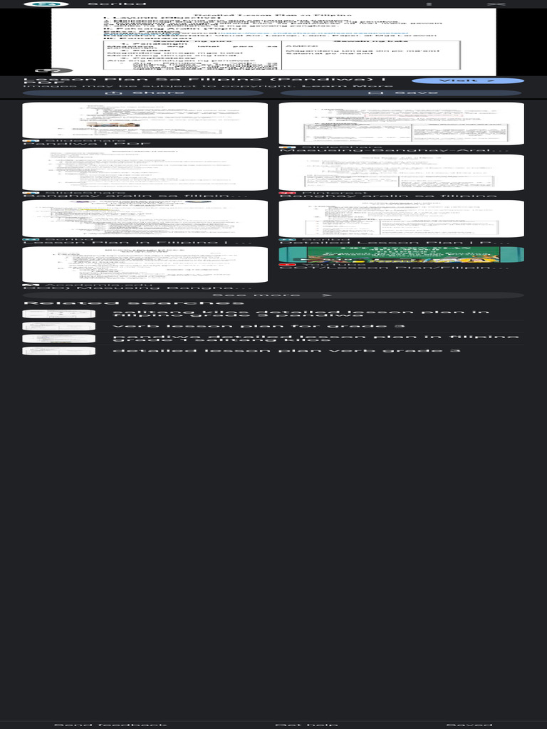 Grade 3 Pandiwa Lesson Plan PDF | PDF
