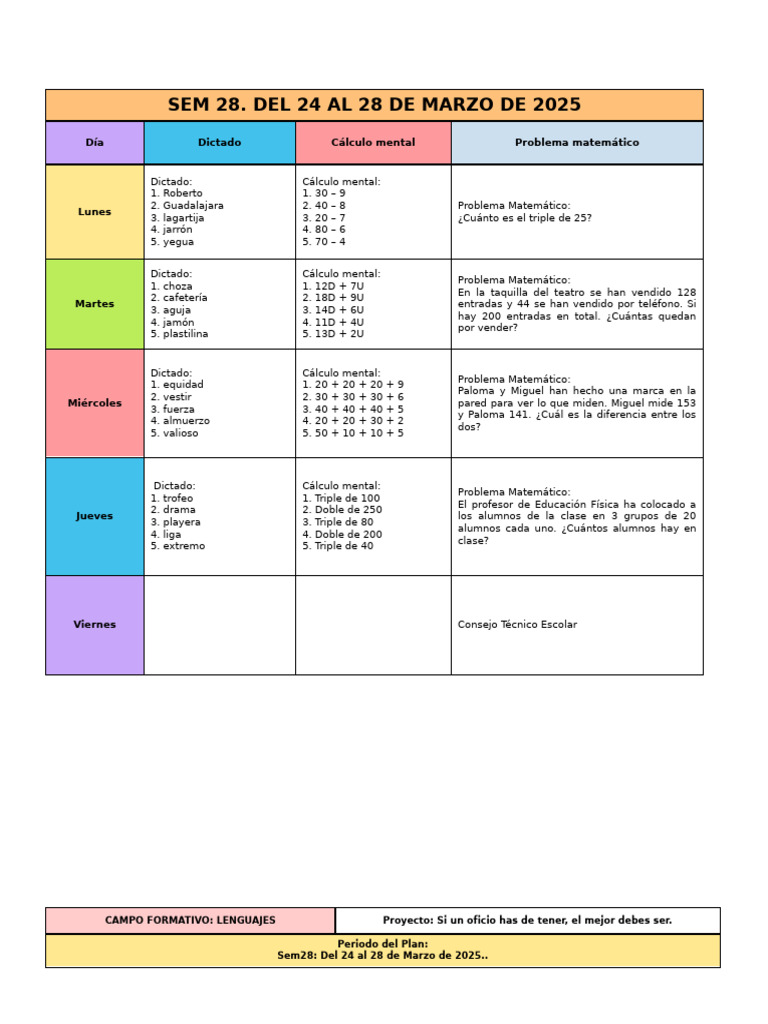 Actividades Educativas Del 24 Al 28 De Marzo Pdf Escuelas Violencia