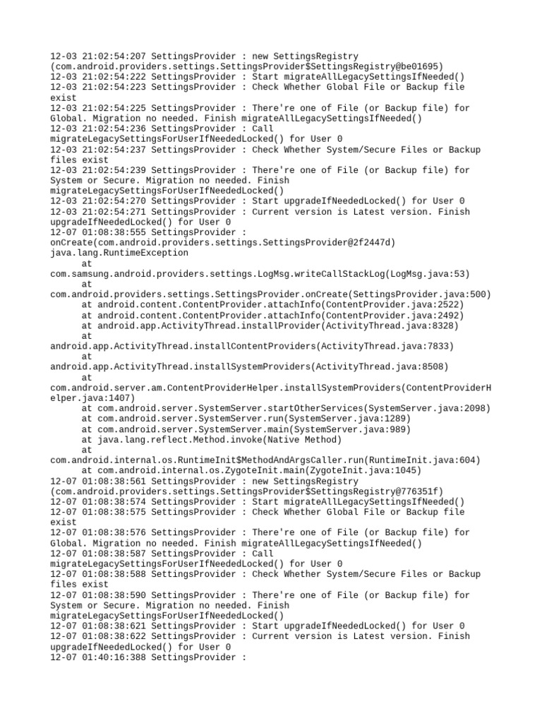 Settings Provider | PDF | Java (Programming Language) | Operating System Families