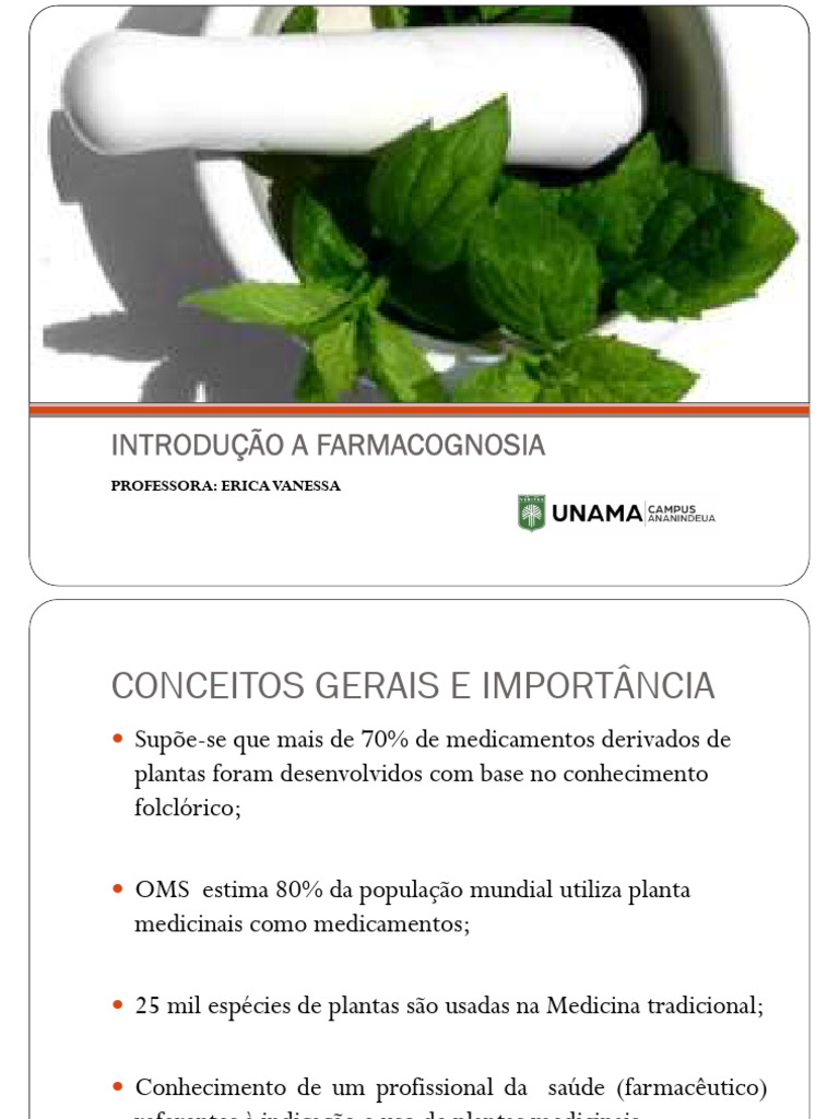 AULA INTRODUÇÃO A FARMACOGNOSIA PURA | PDF | Plantas | Organismos