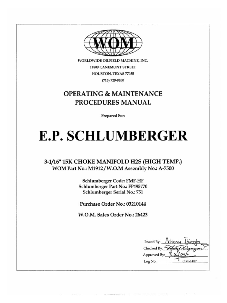 WOM Operation Manual FMF-HF and HCP-A | PDF